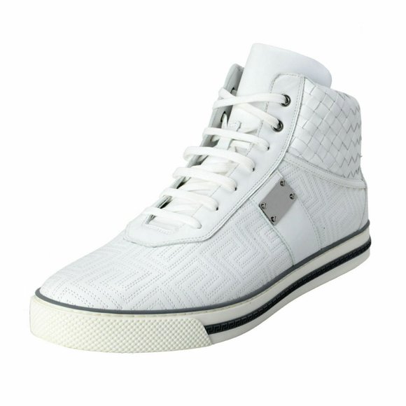 Versace | Shoes | Gianni Versace Mens Leather Hi Top Sneakers Shoes ...